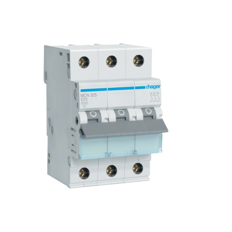 Hager MCN325 LS-Schalter 25A/3pol/C 6kA C-Charakteristik 25A 3 Module